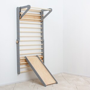 Climbing Triangle Wall Set With Slide: Montessori Gymnastic Ladder - Etsy