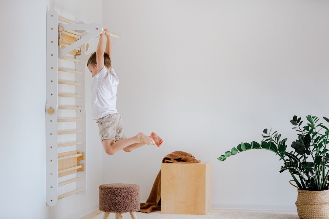 Climbing Triangle Wall Set, Gymnastic Wall With Pullup Bar, Foldable ...