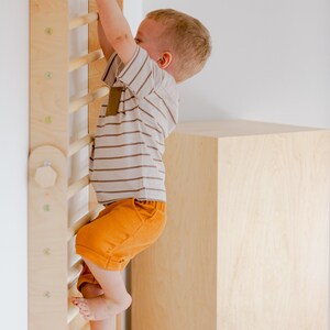 Climbing Triangle Wall Set With Slide, Gymnastic Wall With Pullup Bar ...