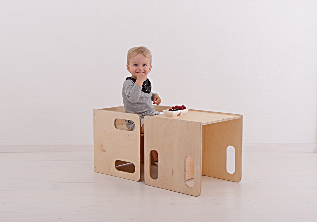 FREE DELIVERY! Kids Cube Chair, Montessori Cube Chair, Weaning Table ...