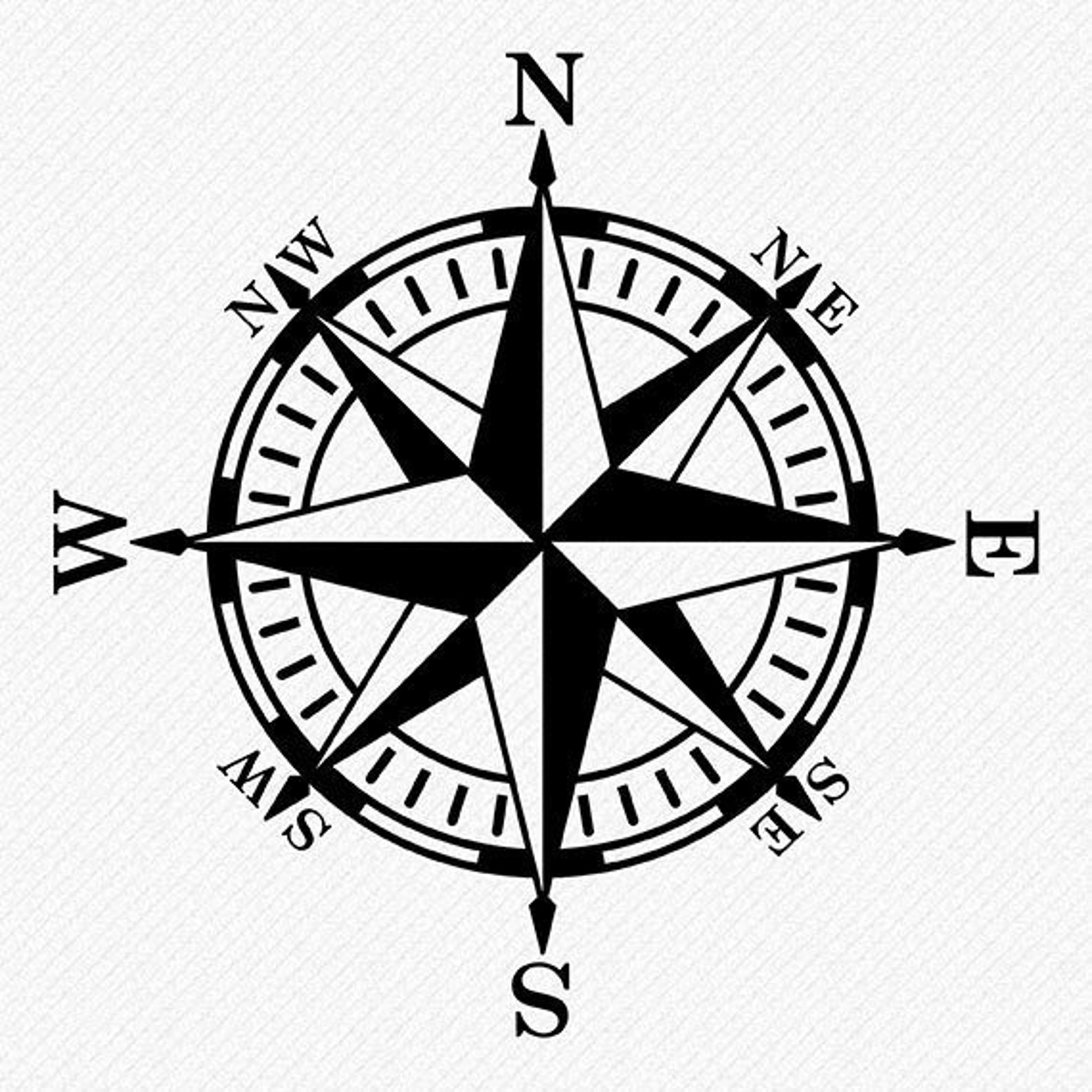 Compass Rose Svg Files Compass Vector And Clipart Files Etsy