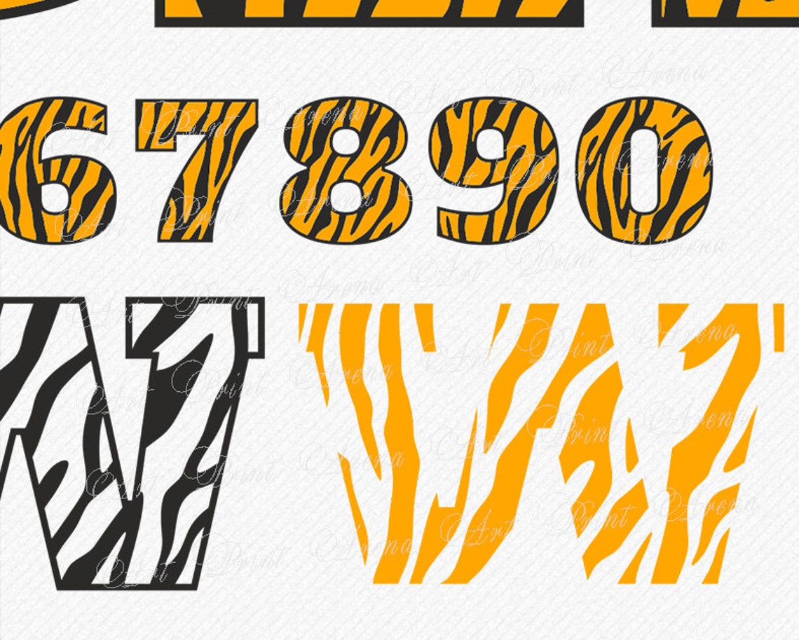 Tiger Font SVG Tiger Skin Font Animal Alphabet SVG Animal | Etsy