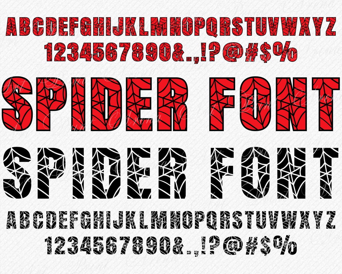 Spider Font SVG and clipart files Spider web letters SVG | Etsy