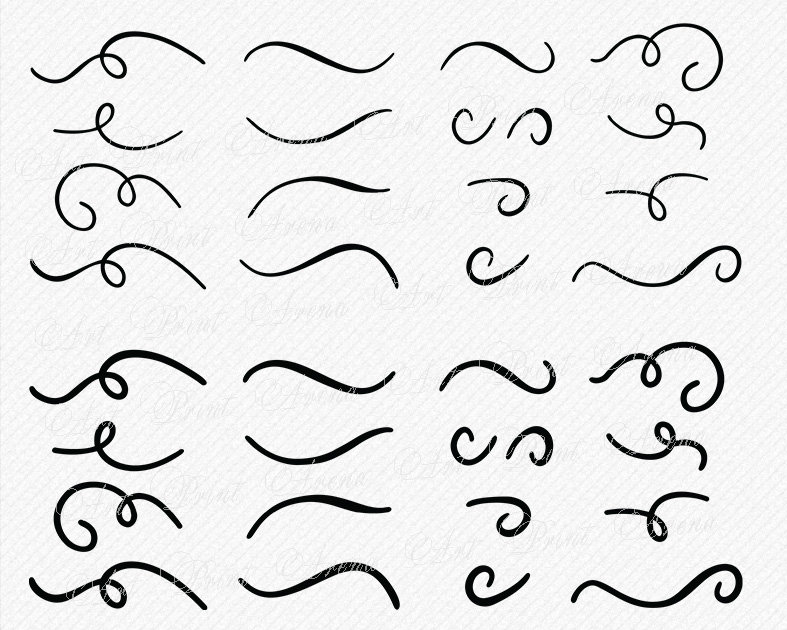Swirly SVG Swashes svg swash swirls Cricut Silhouette Cameo | Etsy