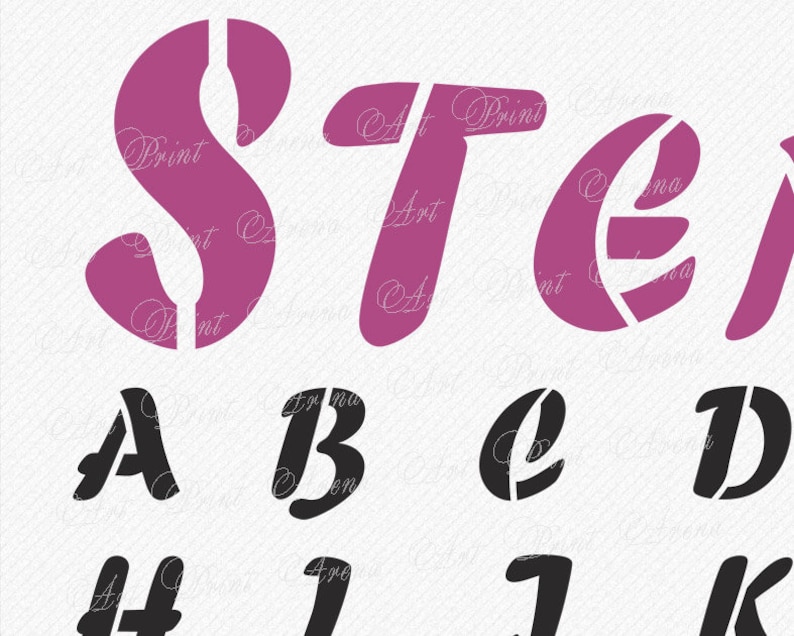 Stencil svg Stencil Monogram Font STENCIL Letters Svg Stencil Alphabet ...