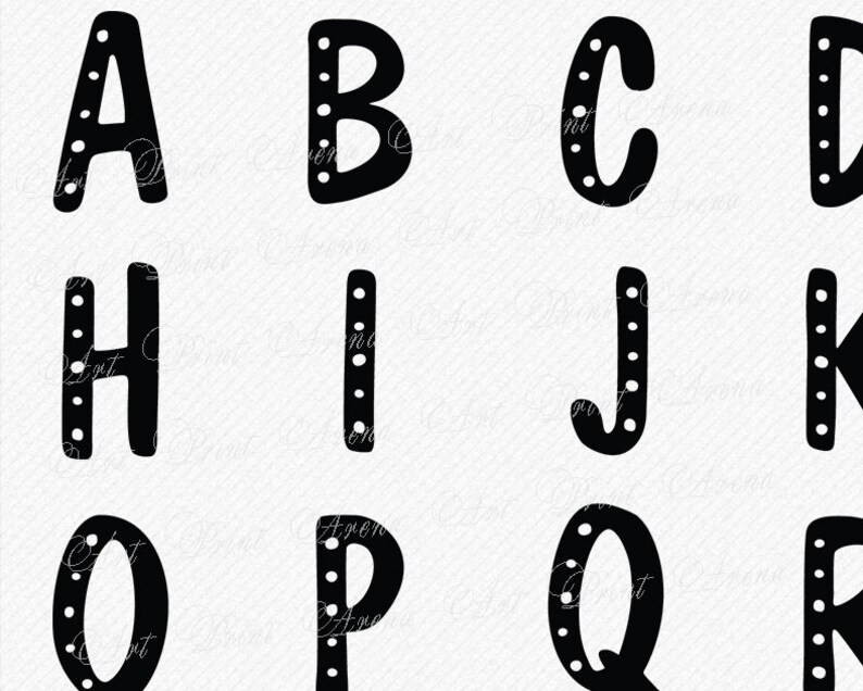 Dotted Font SVG Polka Dot Font Distressed and Spotted SVG Font | Etsy
