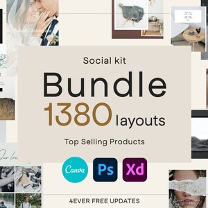 Social Kit BUNDLE. Instagram Post Template, Instagram Stories Canva ...