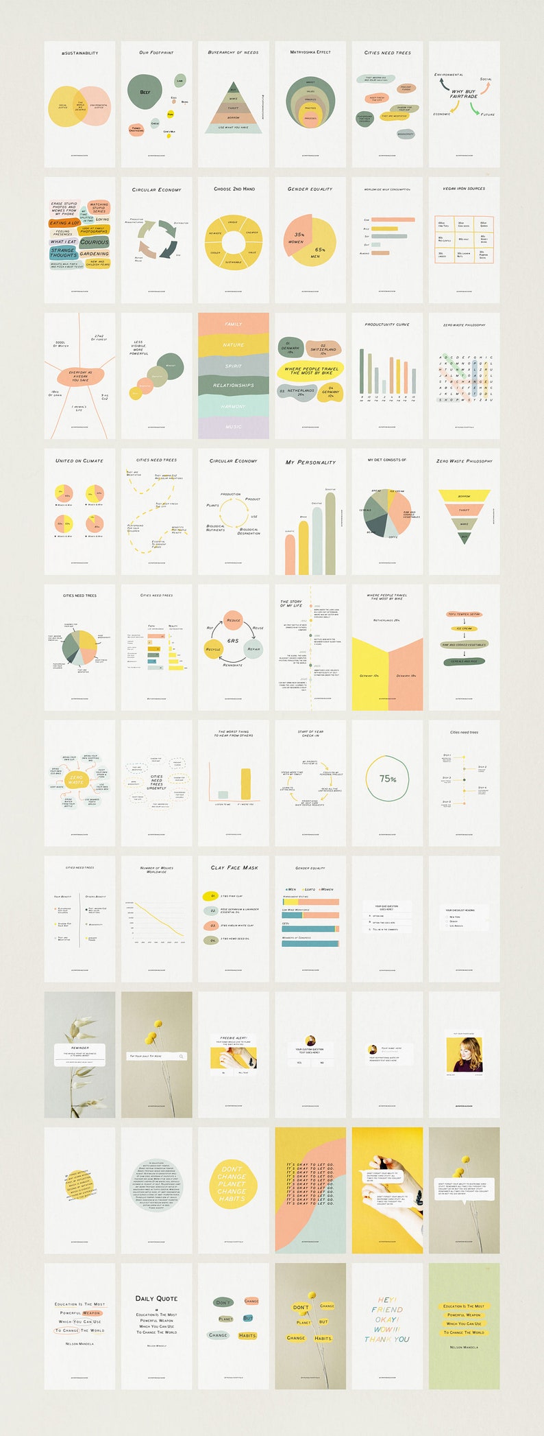 Charts and Graphs Social Kit Instagram Story Templates. Canva - Etsy