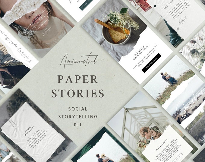 Paper Animated Stories instagram Post Templates Instagram | Etsy
