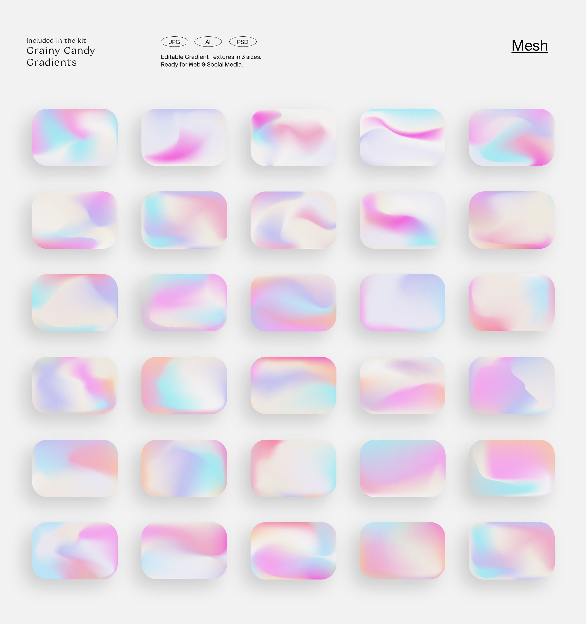 BUNDLE LA Candy Gradients & Shapes. CANVA Gradient Template. - Etsy