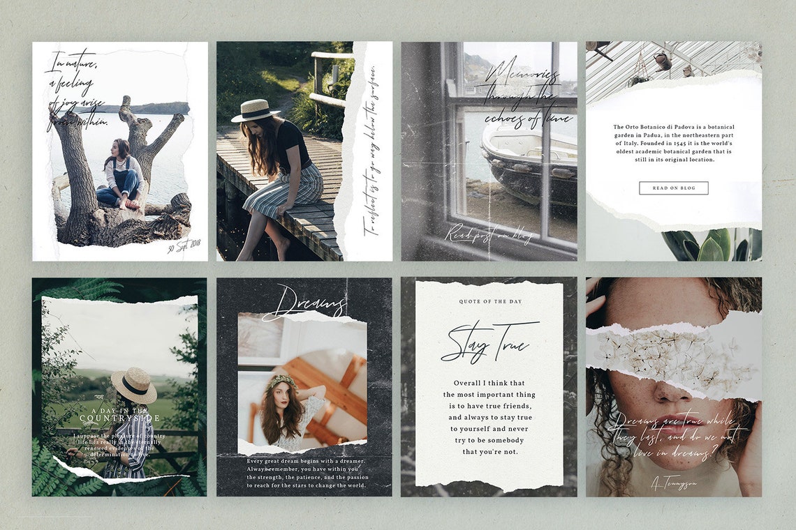 Paper Animated Stories instagram Post Templates Instagram - Etsy