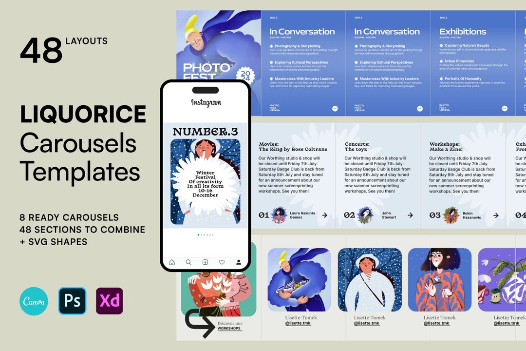 Liquorice | Instagram Carousel Templates, Canva Carousels, Canva IG ...