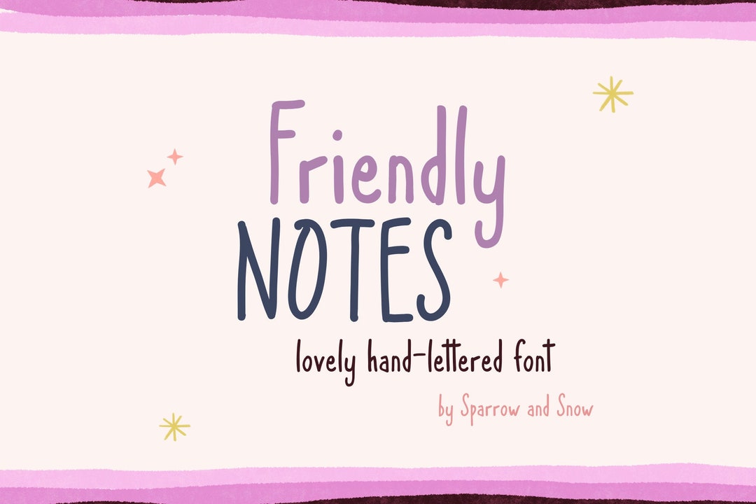 Friendly Notes Handwritten Font - Etsy