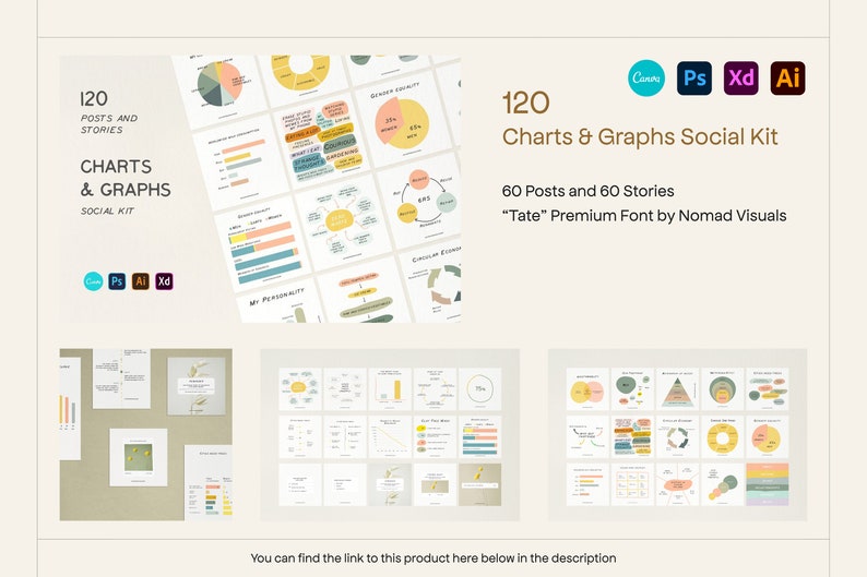 4in1 Bundle Elements. Chart and Graph. Instagram Template - Etsy
