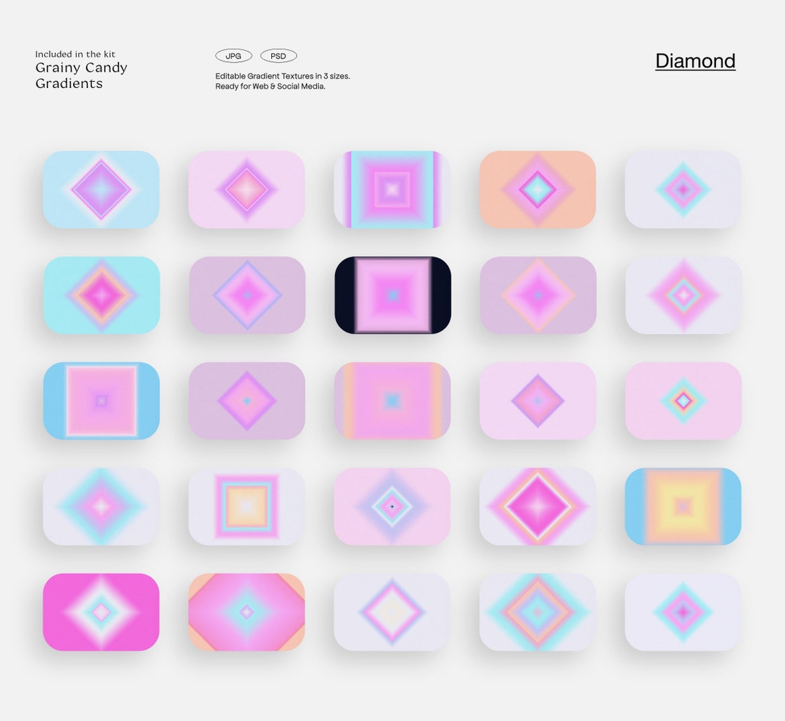 BUNDLE LA Candy Gradients & Shapes. CANVA Gradient Template. - Etsy