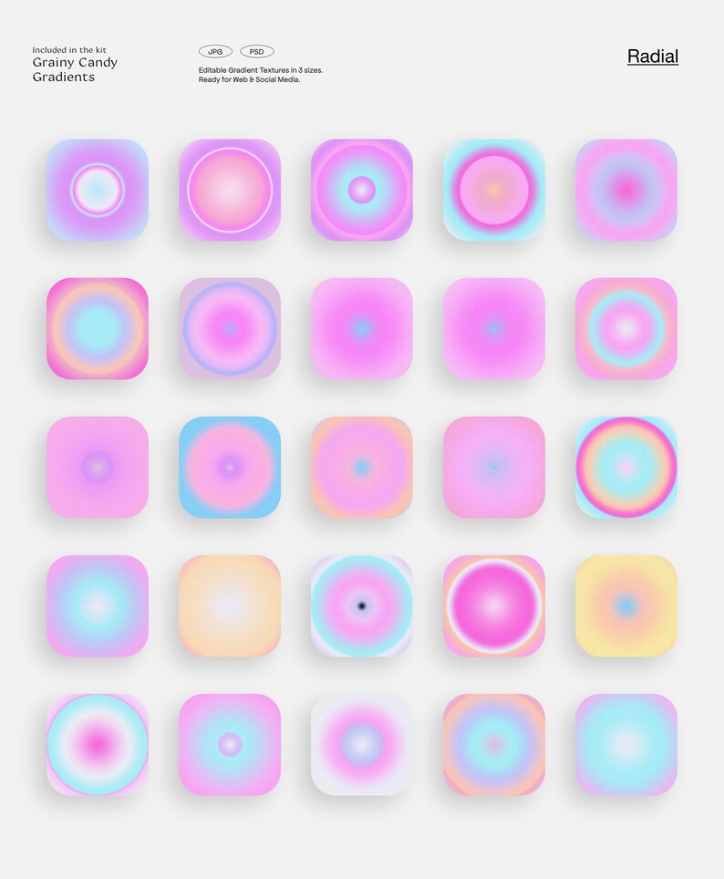 BUNDLE LA Candy Gradients & Shapes. CANVA Gradient Template. - Etsy