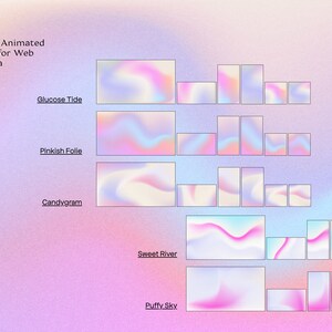 CANDY Animated Gradients Backgrounds - CANVA Holographic. Digital ...