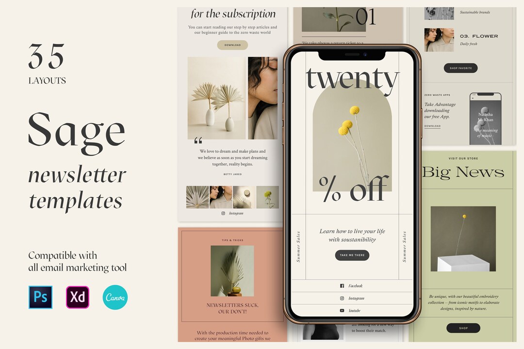 Sage Newsletter Templates, Mailchimp Template, Convertkit. Email ...