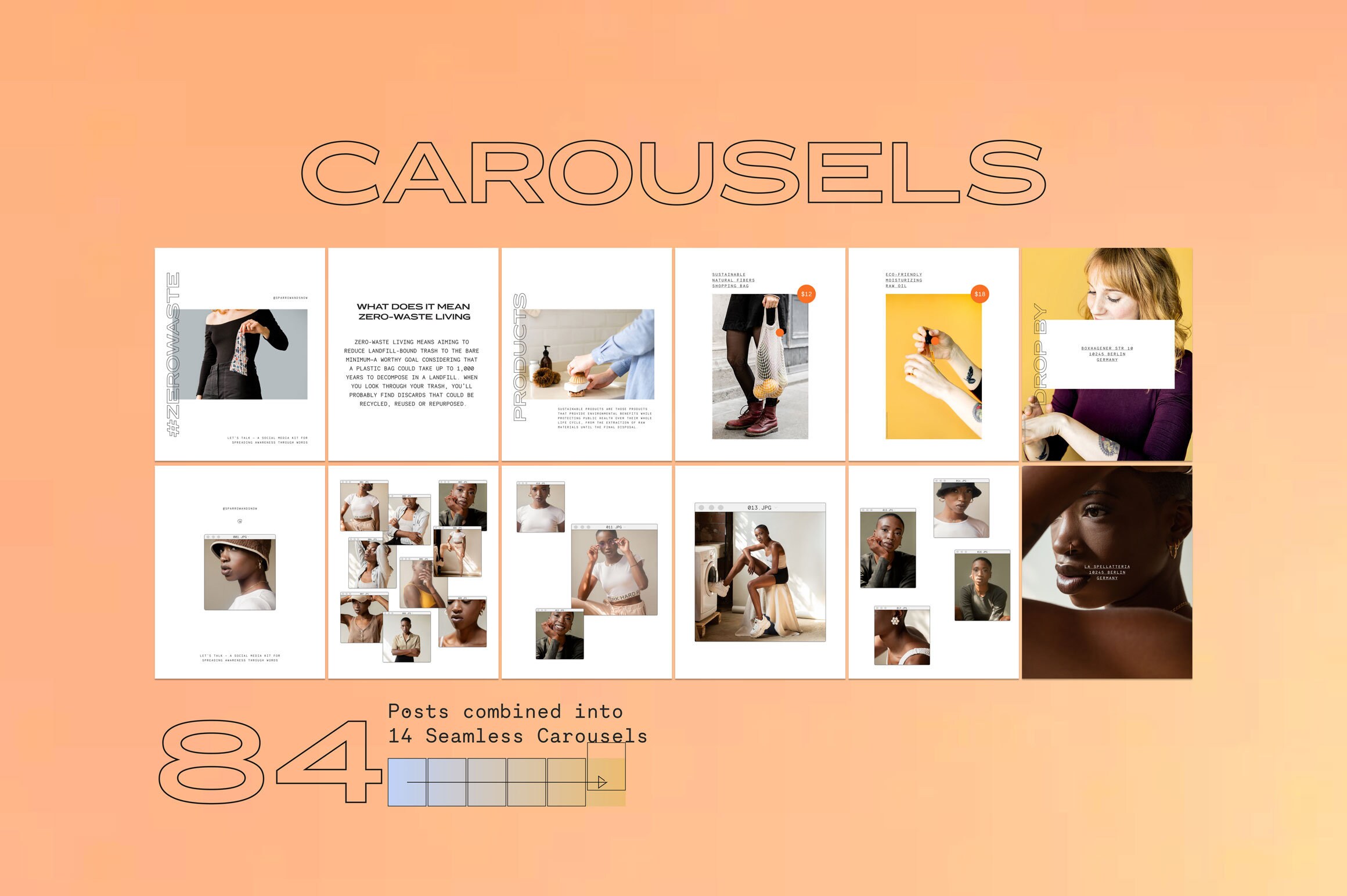 Let's Talk Carousel and Quotes. Engagement Post Templates for Instagram ...