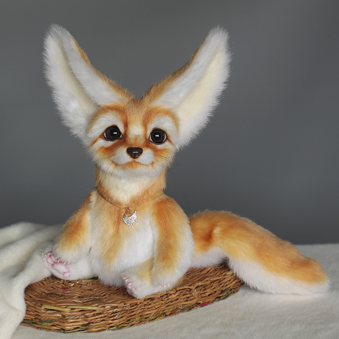 Art Doll Plush Fox Fennec, Soft Lifelike Toy, Pet Replica, Collectible ...