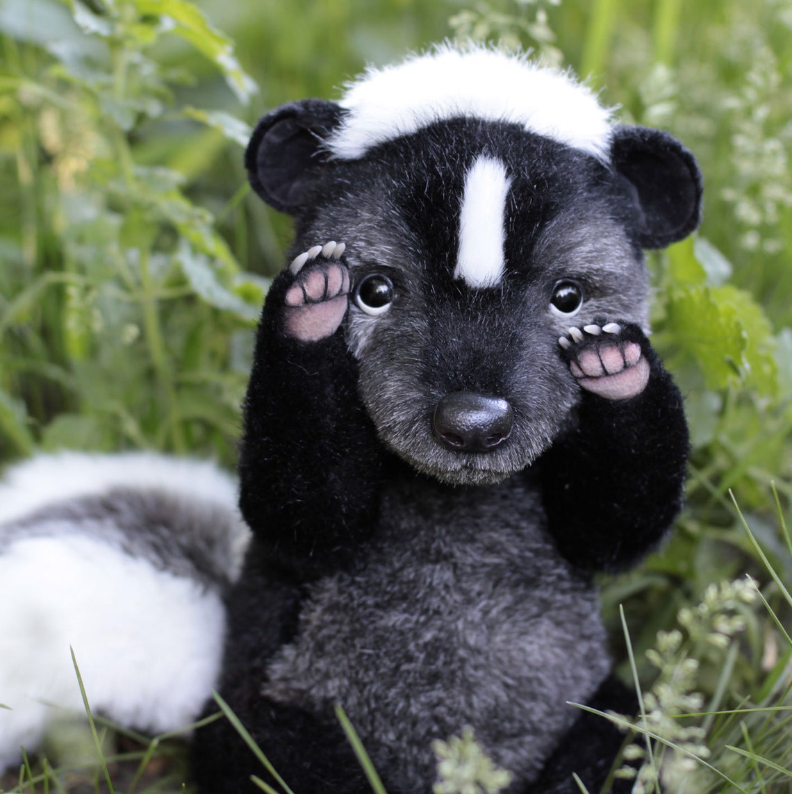 Realistic stuffed animal plush skunk art doll soft lifelike | Etsy