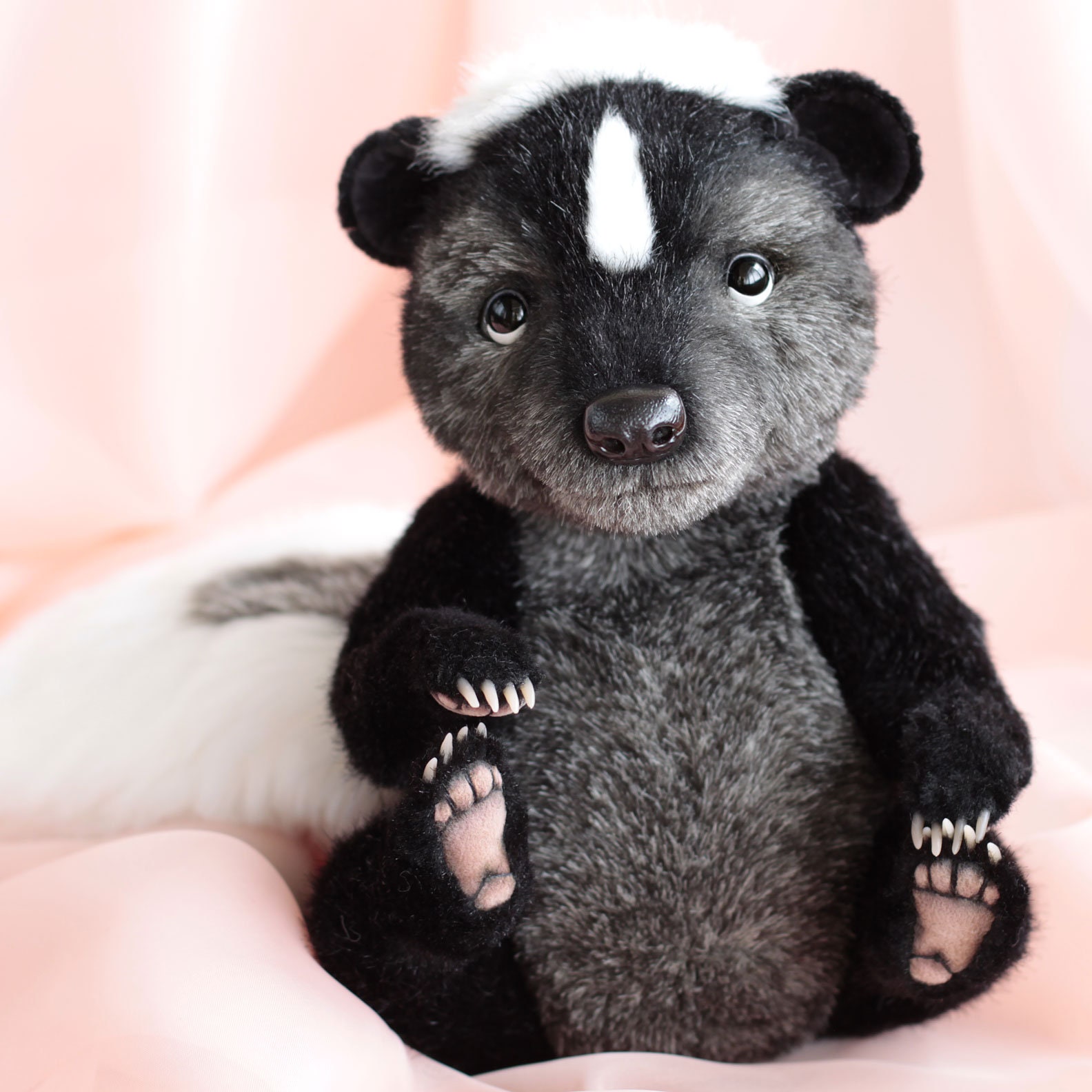 Stuffed Skunk soft sculpture Skunk Art doll Handmade Teddy | Etsy