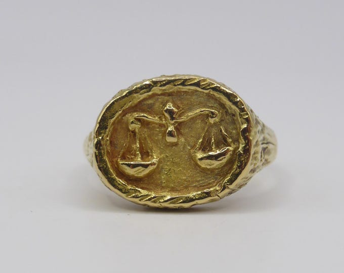 Vintage Tiffany & Co Libra Scales of Justice 18K Solid Gold Zodiac Ring ...