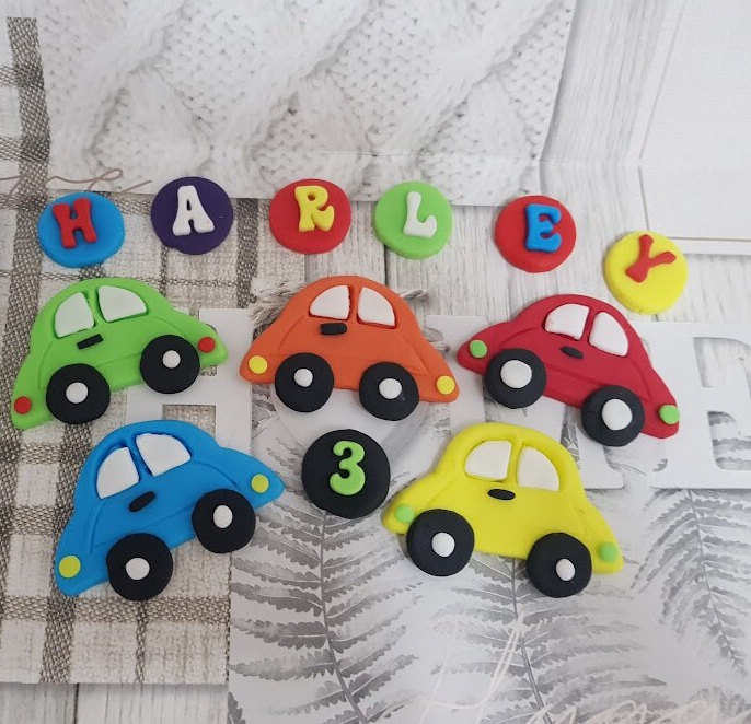 2d Edible Fondant Car Cake Toppers Vegan - Etsy
