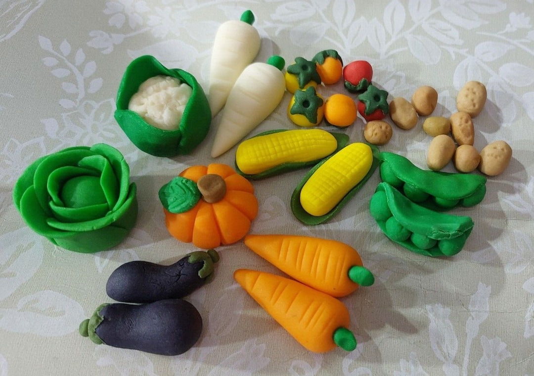 Vegan 3D Edible Sugar Mini Vegetables Gardening Birthday Allotment ...