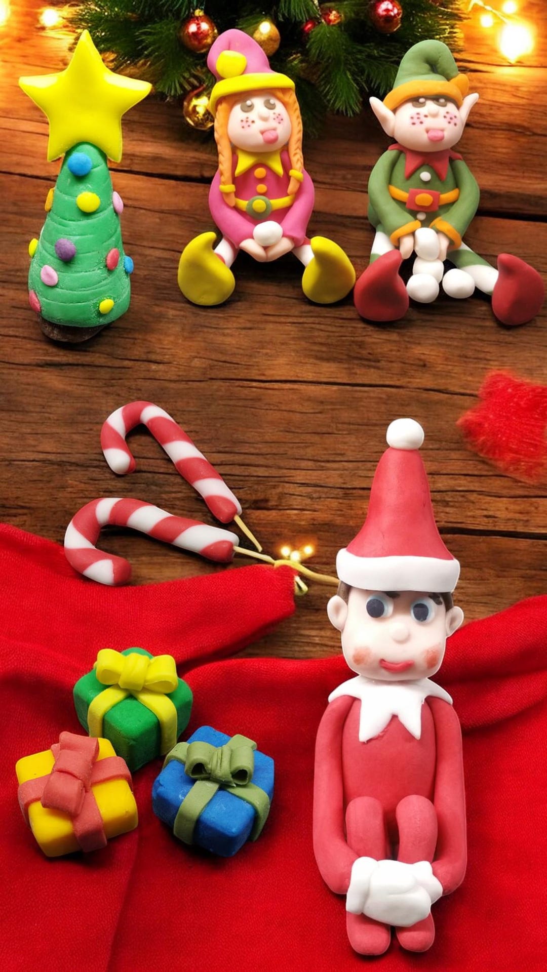 Festive Elves / Shelf/ Christmas Cake Topper Decorations Edible Vegan ...