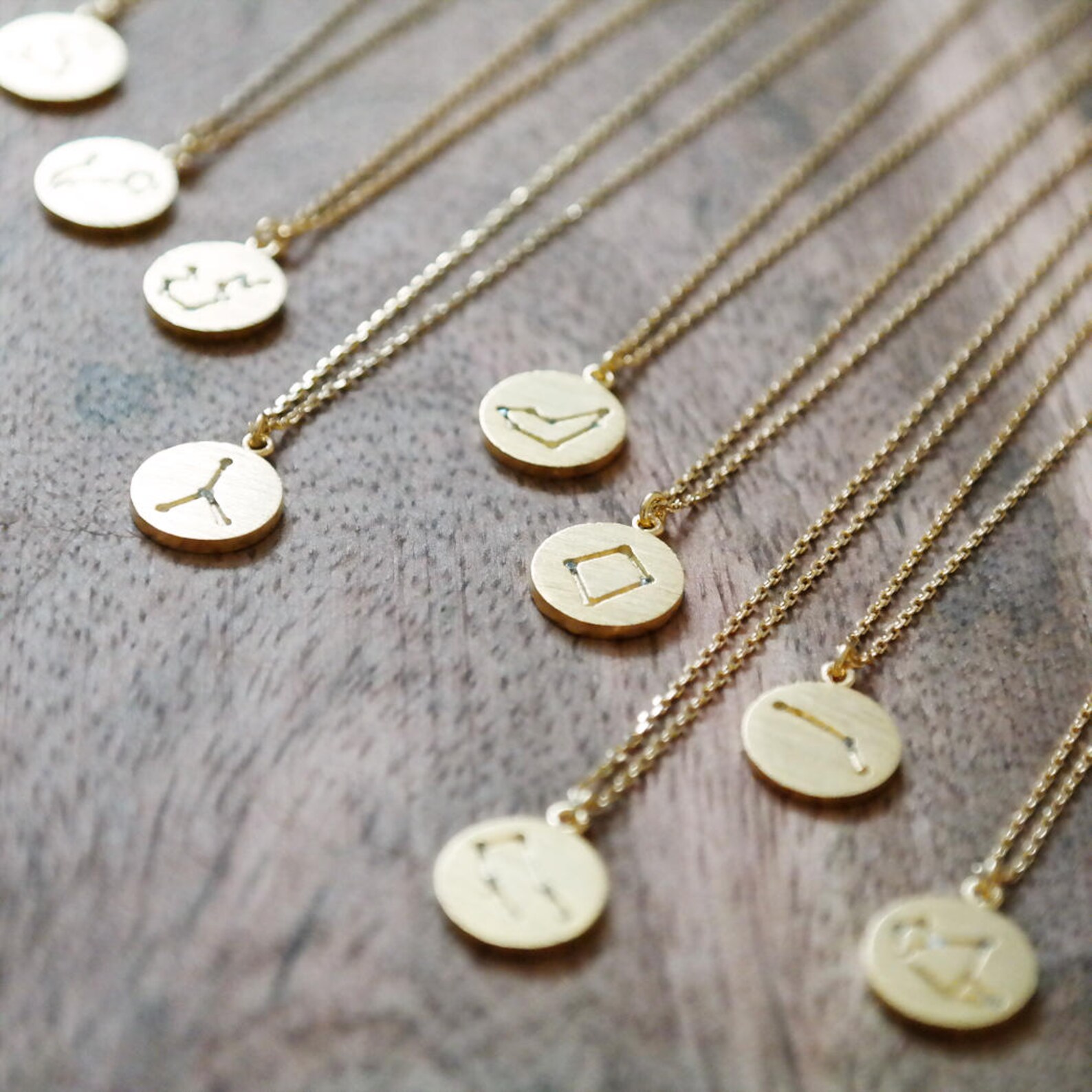 Custom 12 Zodiac Sign Horoscope & Star Sign Gold Plated | Etsy