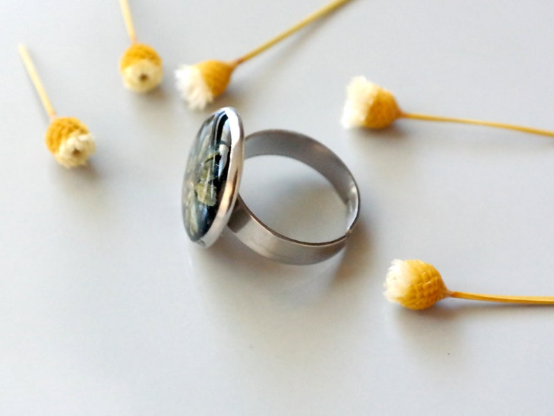 Real Flower Resin Ring Dried Flower Rings Eco Dried Flowers. - Etsy