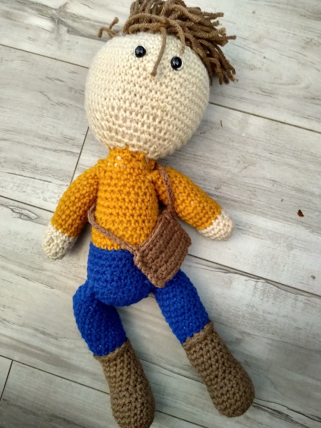 Crochet Man With Bag - Etsy