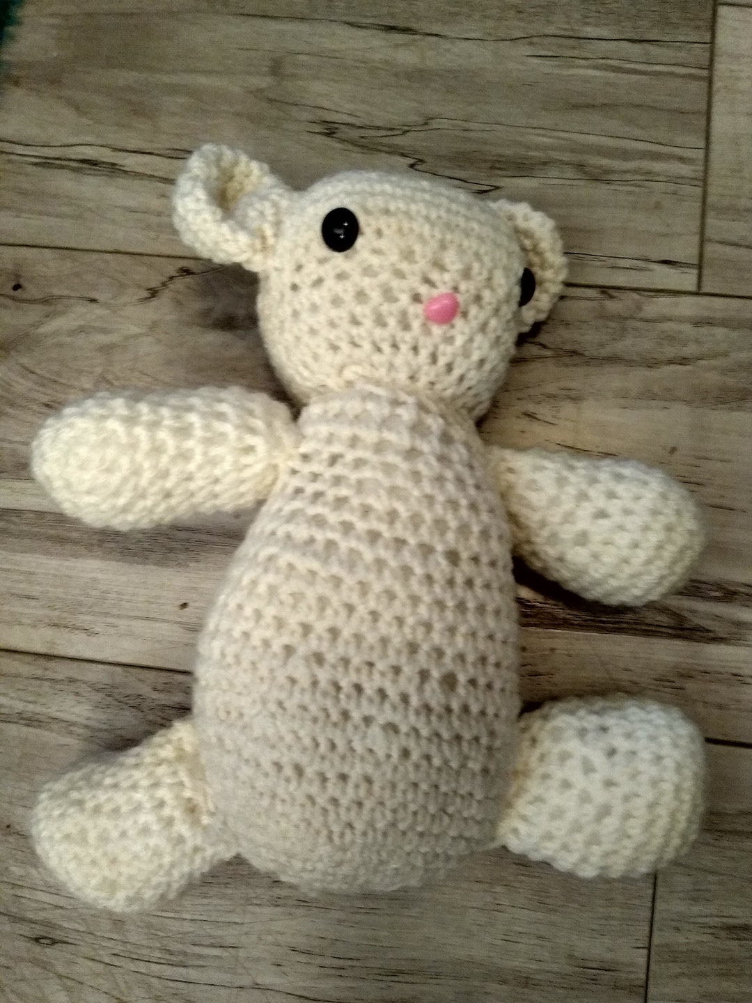 Crochet White Critter With Pink Nose - Etsy