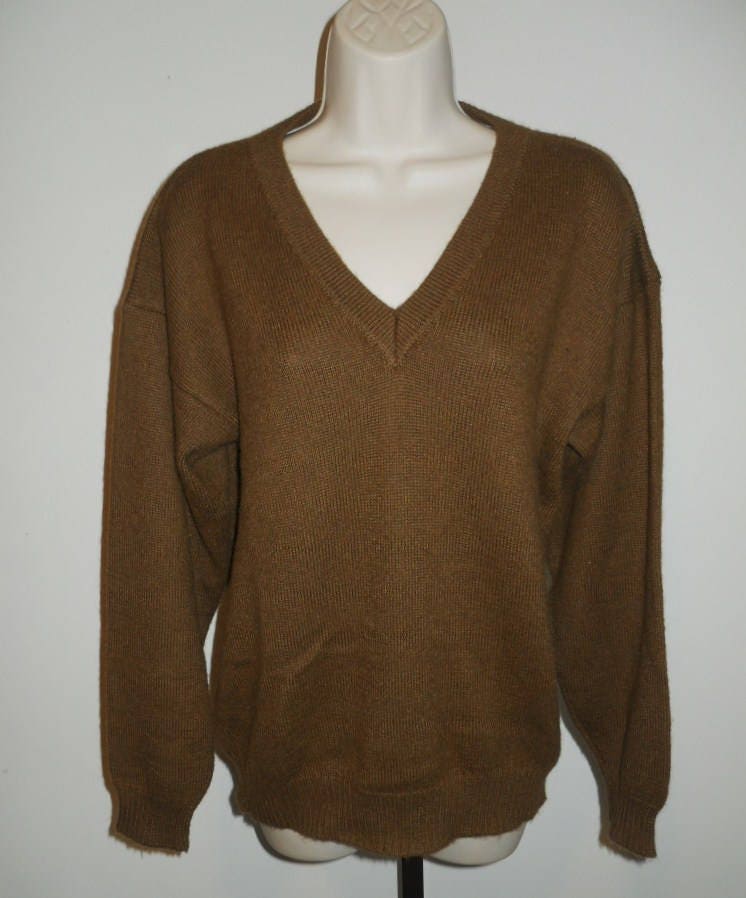 Vintage Oscar Hackman Alpaca Sweater 1980's Brown Alpaca Sweater Soft ...