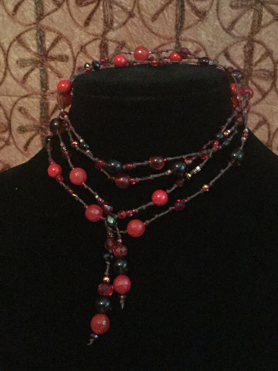 Long Beaded Lariat - Etsy