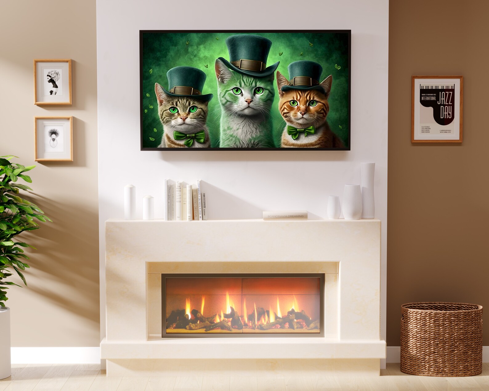 St Patrick's Day Funny Irish Cats, Samsung Frame TV Art, Luck of the ...