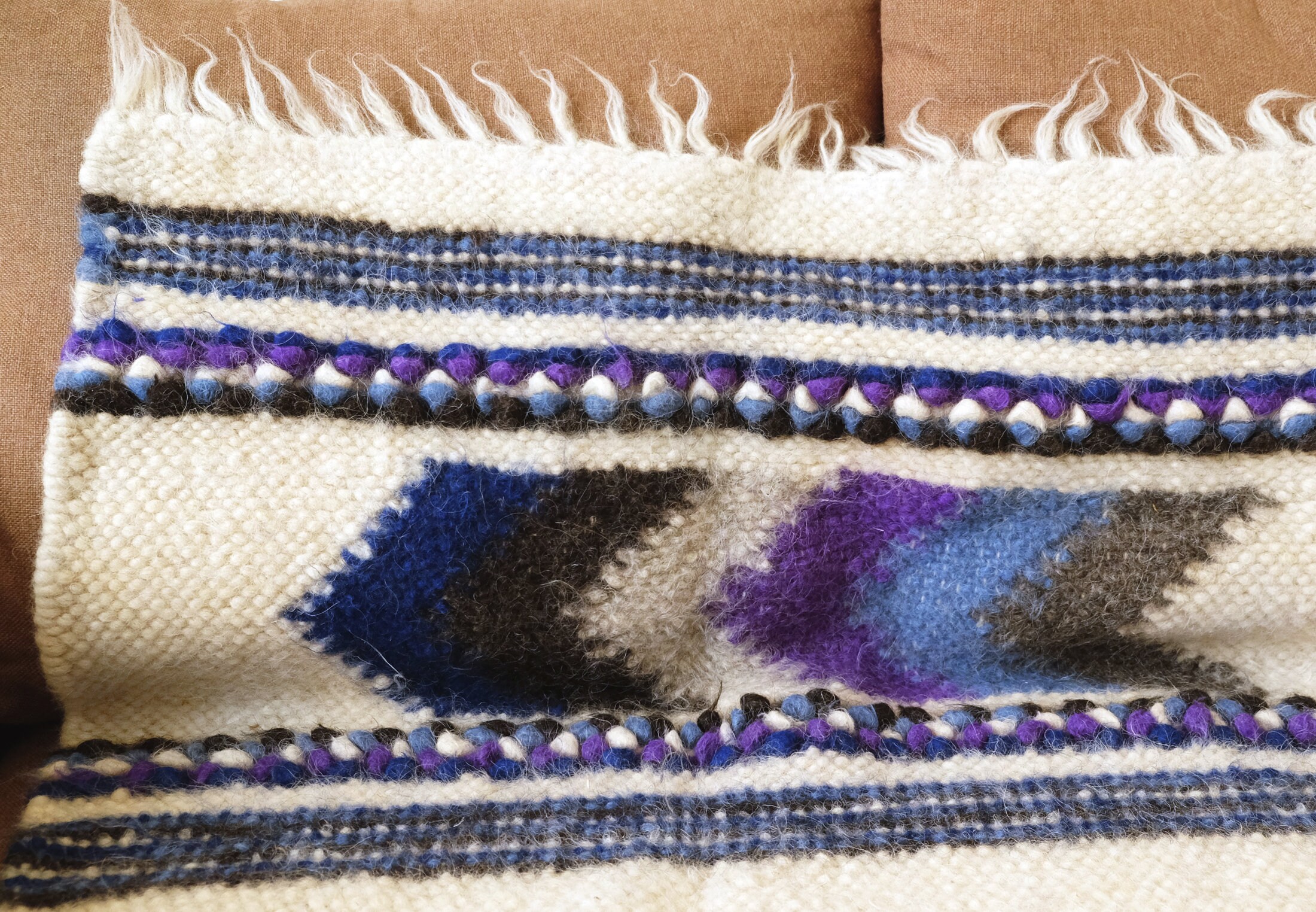 Hand Woven Natural Sheep Wool Blanket. | Etsy