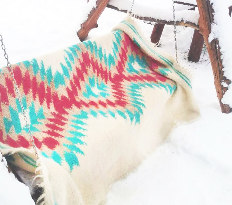 Rustic Wool Sheep Blanket: Handmade Ukrainian Lizhnyk, Aztec Style Wool ...