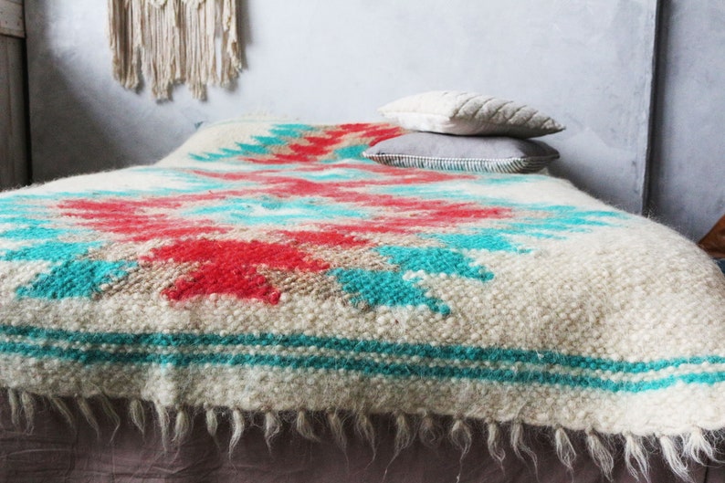Rustic Wool Sheep Blanket: Handmade Ukrainian Lizhnyk, Aztec Style Wool ...