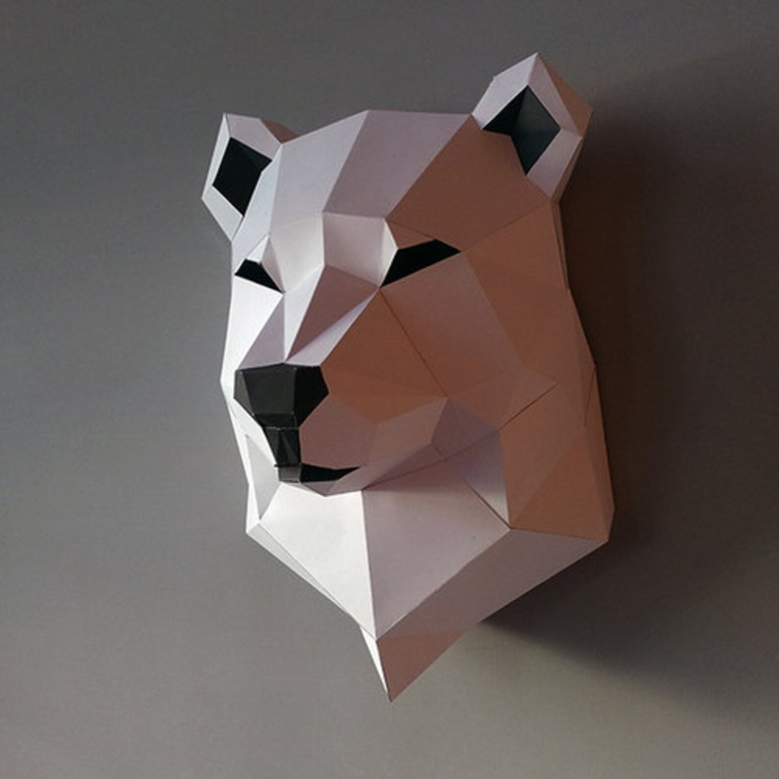 POLAR BEAR Articraft polygonal paper origami art birthday | Etsy