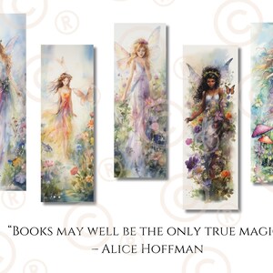Watercolor Fairy Bookmarks, Printable Bookmarks, 15 Fairy Bookmarks ...