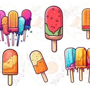 Ice Cream Clipart, Popsicle Clipart, Summer Treats Clipart Bundle, Ice ...