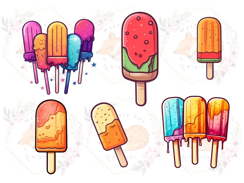 Ice Cream Clipart, Popsicle Clipart, Summer Treats Clipart Bundle, Ice ...