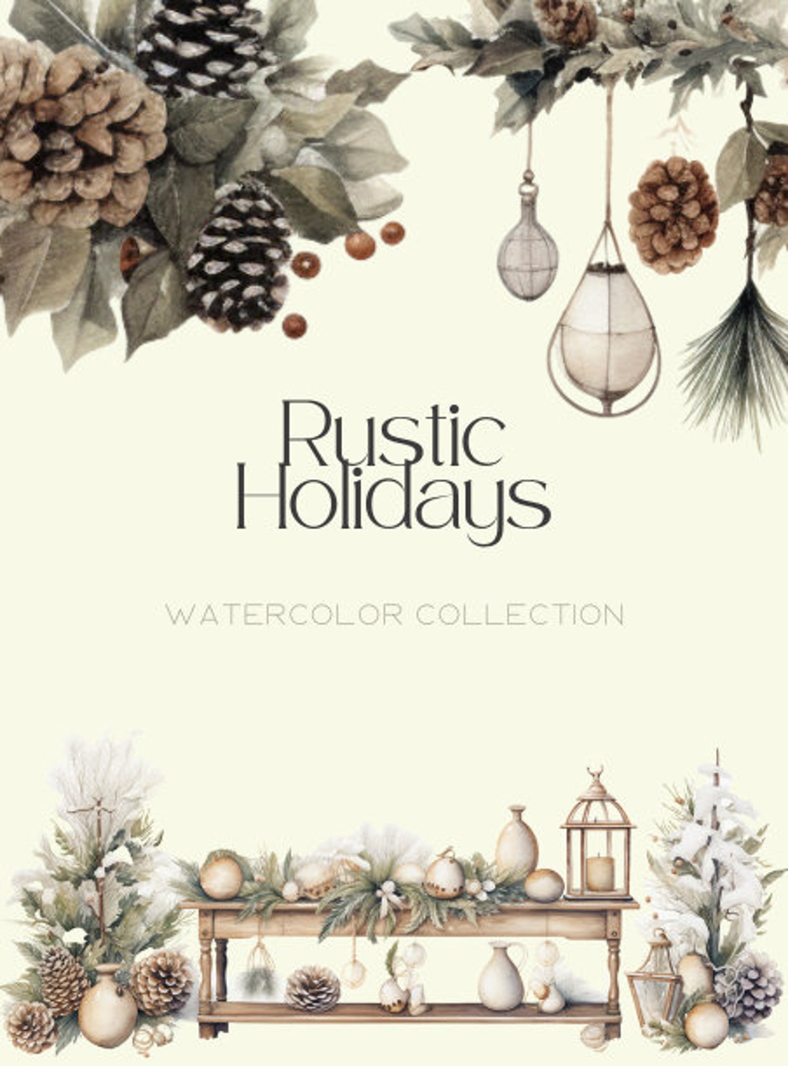 Rustic Christmas Clipart | Rustic Christmas Decorations, Holiday ...