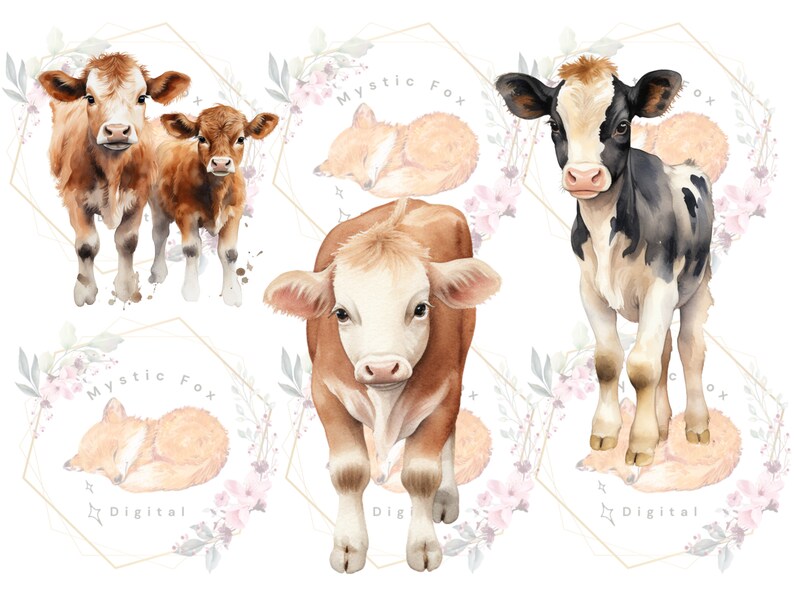 Watercolor Baby Farm Animals Clipart Farm Scene Clipart Cute - Etsy