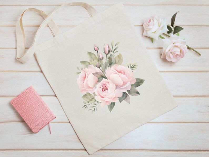 Watercolor Blush Rose Clipart, Pink Rose Clipart, Pink Rose Png ...