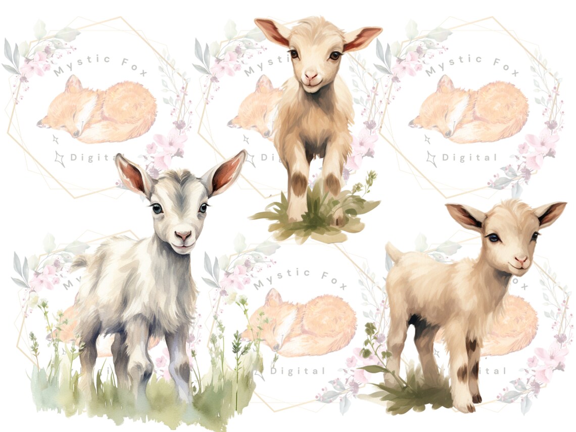 Watercolor Baby Farm Animals Clipart Farm Scene Clipart Cute - Etsy