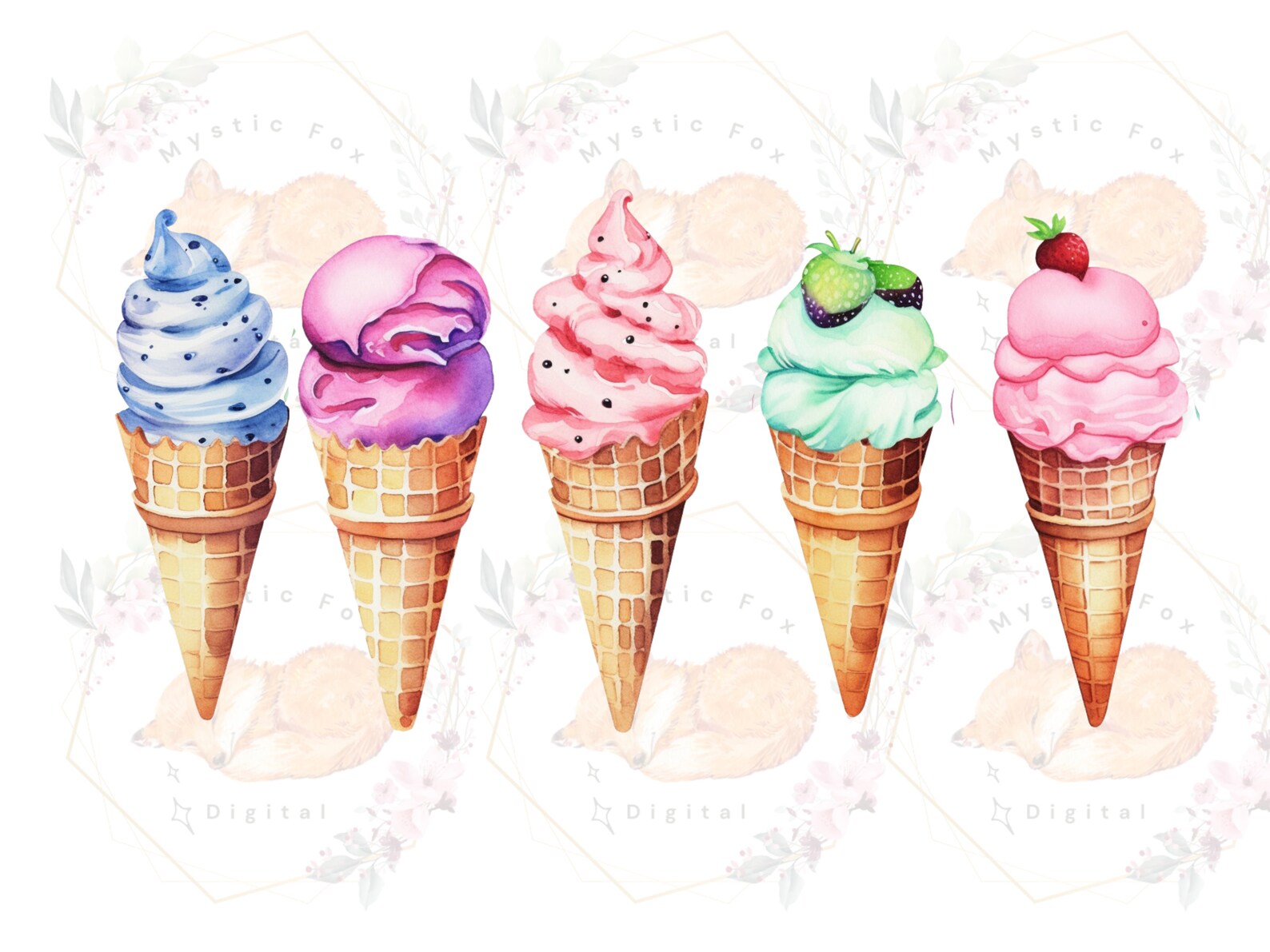 Ice Cream Clipart, Popsicle Clipart, Summer Treats Clipart Bundle, Ice ...