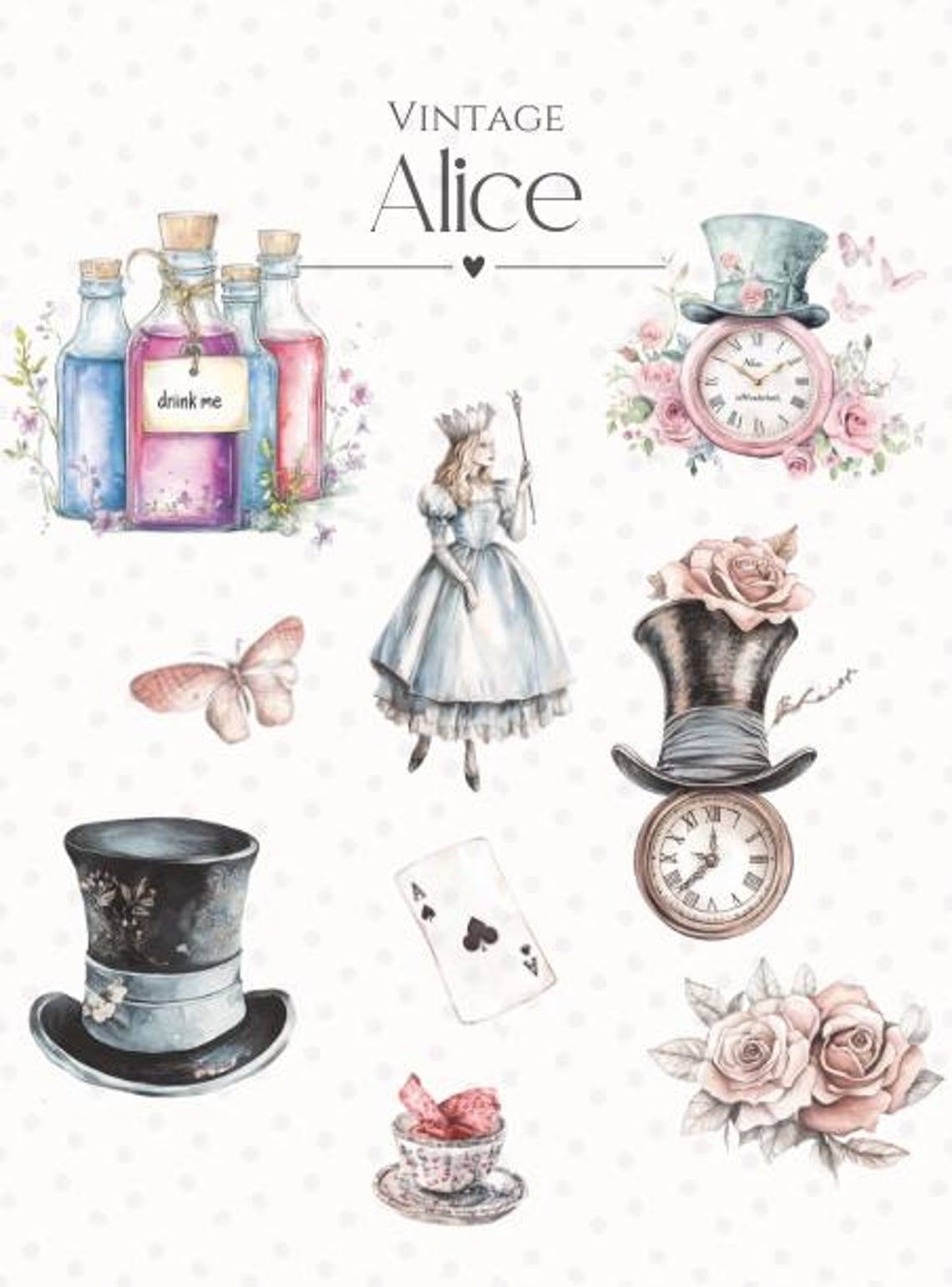 Alice in Wonderland Clipart | Alice Clip Art, Alice Clip Art Watercolor ...